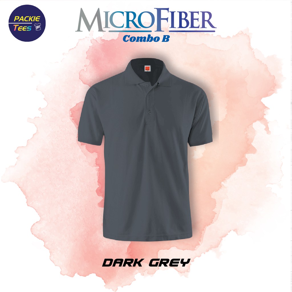 DARK GREY 100% MICROFIBER QD0624 QUICKDRY JERSEY COLLAR SHORT SLEEVE ...