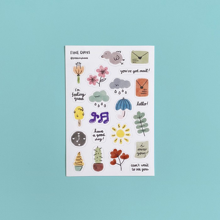 Peekmybook Fine Days cute stickers / cute stickers / handmade stickers ...