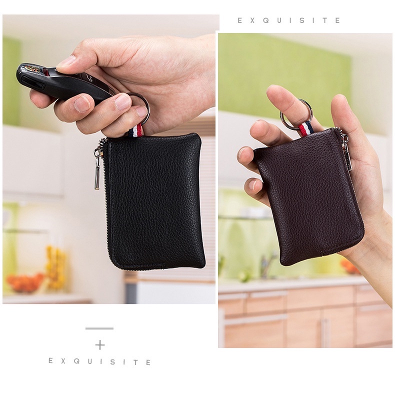 Good Texture Genuine Leather Mini Small Coin Purse Wallet ID Card Case ...