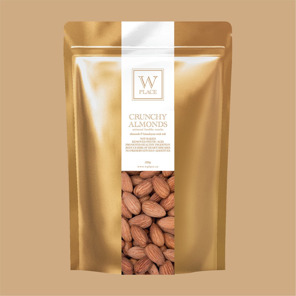 CRUNCHY ALMONDS | 200g (Not Baked | Removed Phytic Acids | Vegan ...