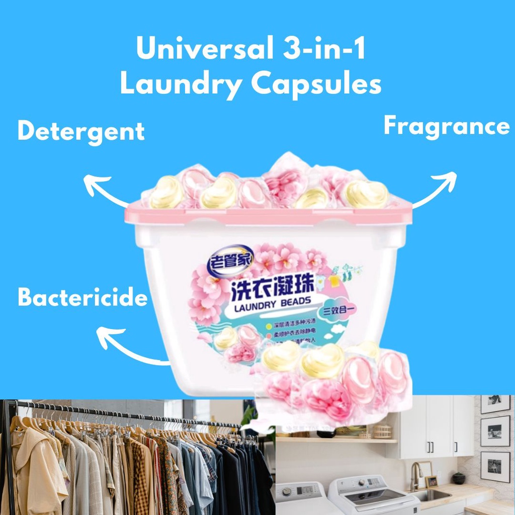 Universal 3-in-1 Laundry Capsules Laundry Pods Laundry Beads | Shopee ...