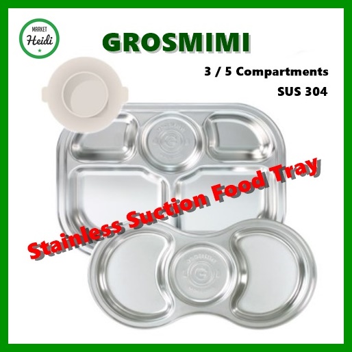 KOREA 🇰🇷 100% 正品 Grosmimi Baby Food Tray SUS 304 Stainless Food Tray ...