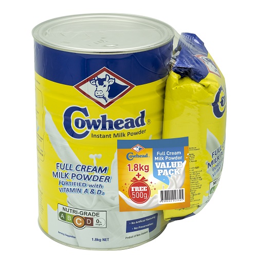 Cowhead Milk Powder Full Cream Value Pack 1.8kg FOC 500g | Shopee Singapore