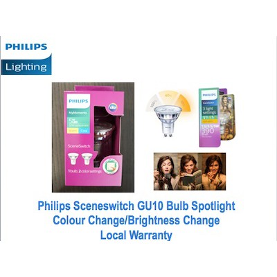 Philips LED SceneSwitch GU10 (Colour Change/Brightness Change) | Shopee ...