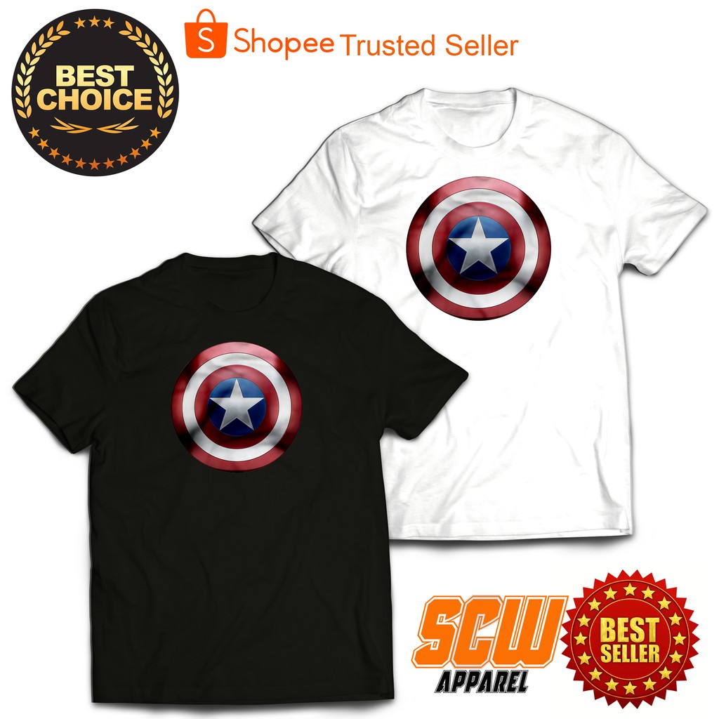 BAJU PREMIUM VIRAL MARVEL AVENGERS CAPTAIN AMERICA SHIELD LOGO TSHIRT ...