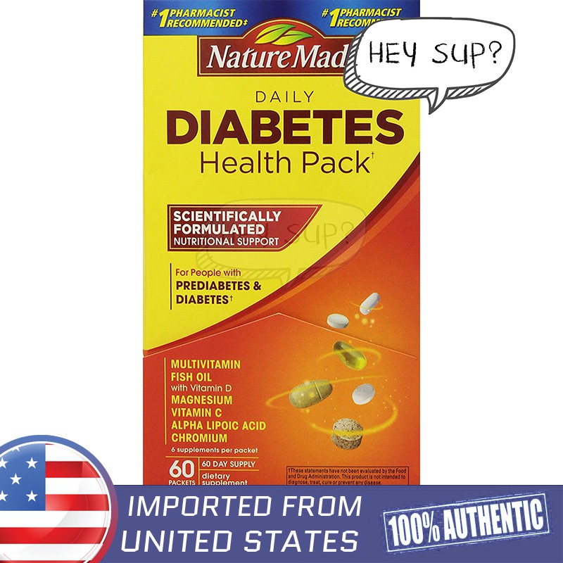 Nature Made Daily Diabetes Health Pack (For People with Diabetes) 60 ...