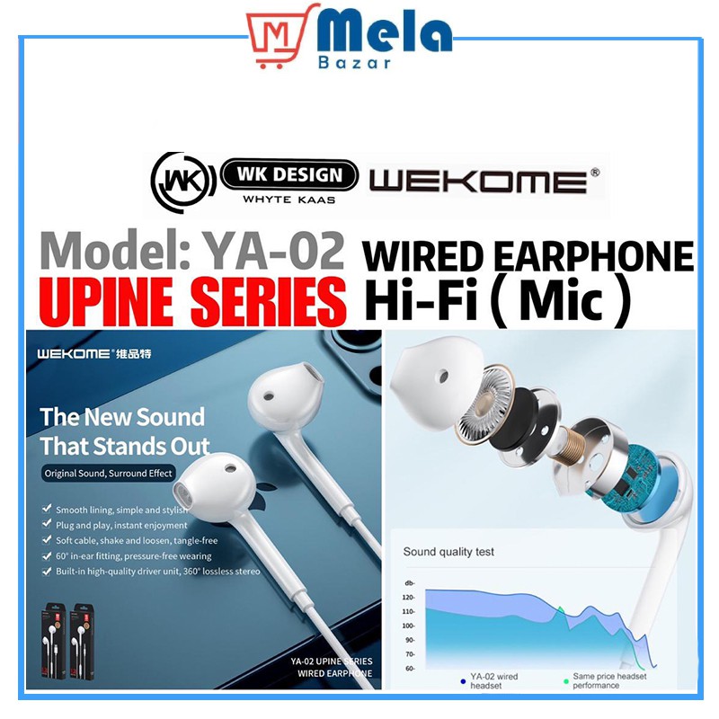WK DESIGN YA-02 UPINE SERIES Wired Earphone Hi-Fi (Mic) | Shopee Singapore