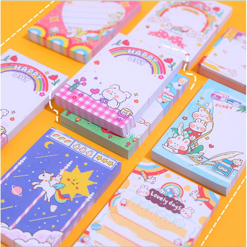 🧸100 SHEETS MEMO PAD 🧸CUTE CARTOON RABBIT MEMO 🧸CUTE PET MEMO🧸MESSAGES ...