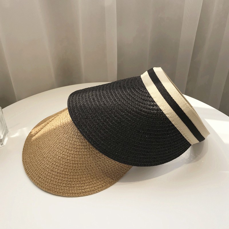 Korean straw plaited visor peaked cap women's summer outdoor travel Sun ...