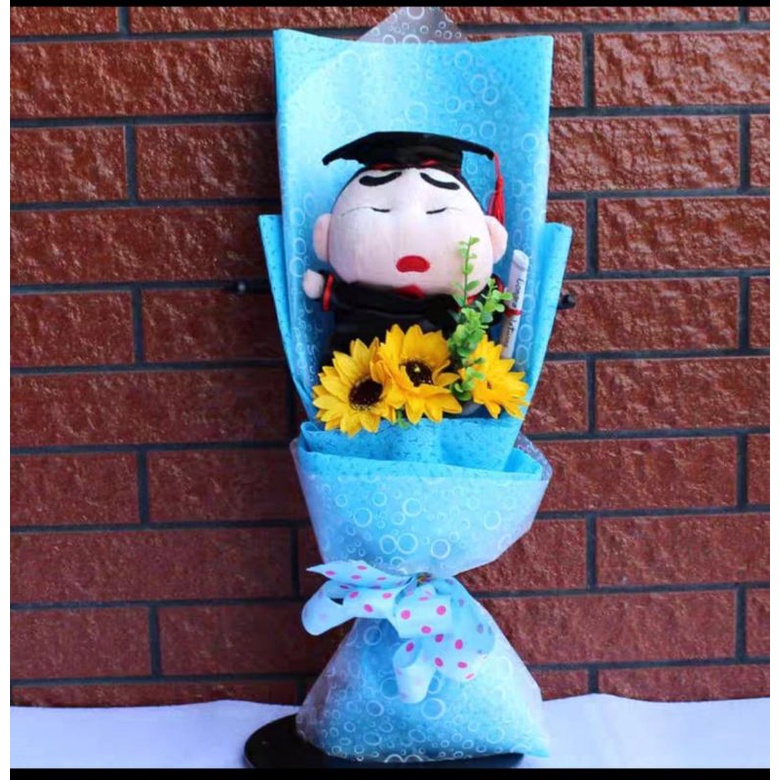 *SG In-Stock* Graduation Plush Flower Bouquet Stitch Shin-Chan Pikachu ...