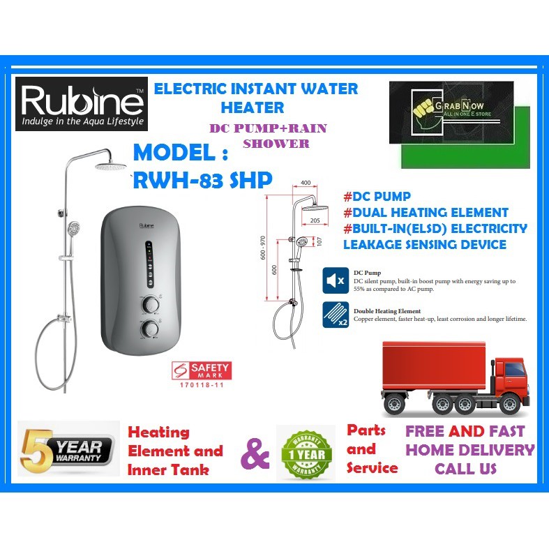 RUBINE RHW-83-SHP INSTANT WATER HEATER | Shopee Singapore