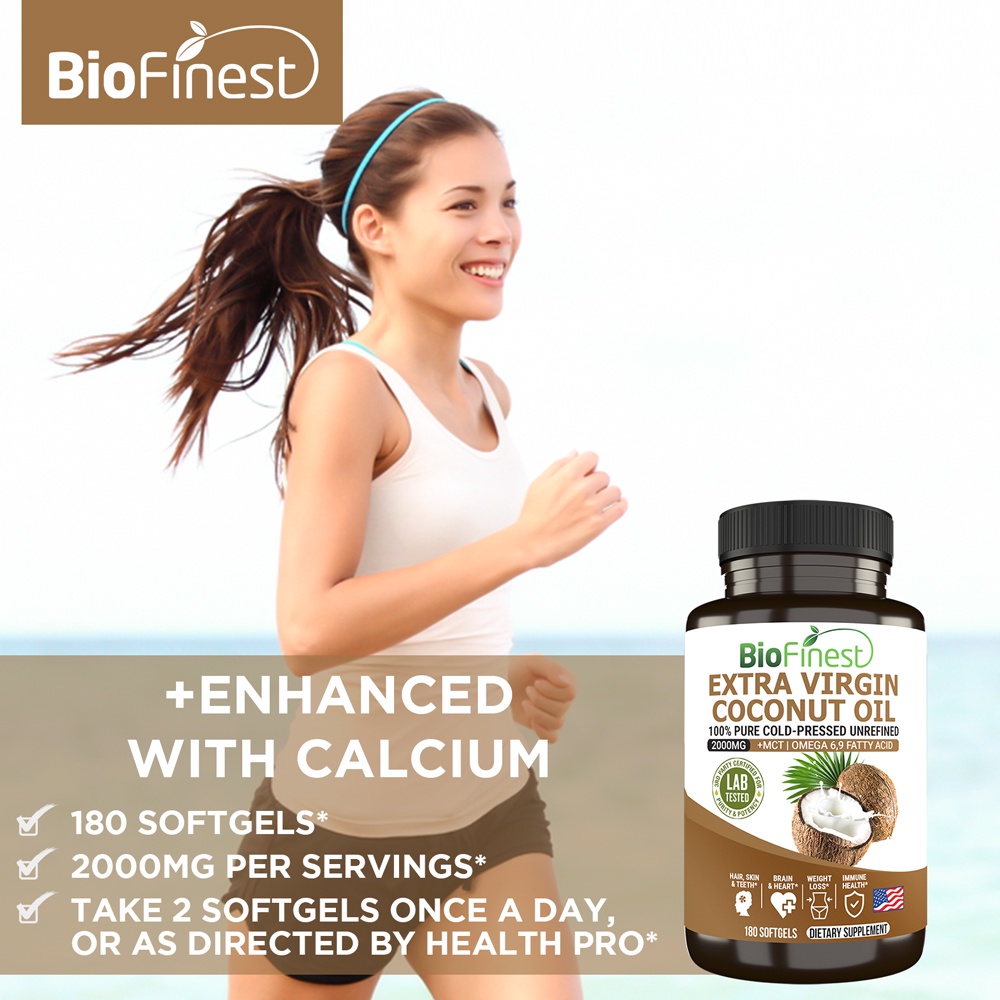 Biofinest Extra Virgin Coconut Oil 2000mg Supplement - Omega 6 Capsule ...
