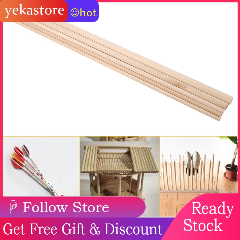 10pcs 30cm Long DIY Wooden Arts Craft Sticks Dowels Pole Rods Sweet ...