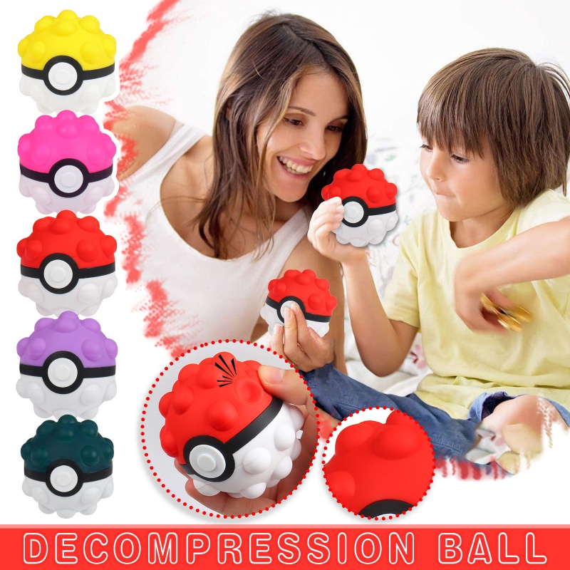 New Antistress Pop It Rainbow Ball Push Bubble Pokeball Fidget Toys ...