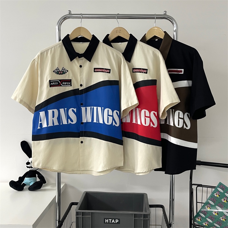 National Trendy Niche American Retro Racing Uniform Men Women ins ...