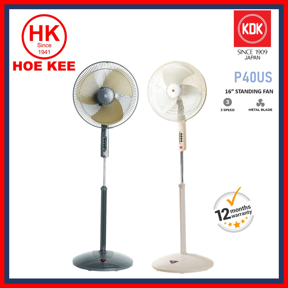 KDK P40US Pedestal Fan with 3-Speed and Adjustable Height | Shopee ...