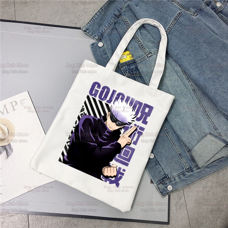 Anime Jujutsu Kaisen Gojo Satoru Yuji Itadori Shopping Bag Grocery ...