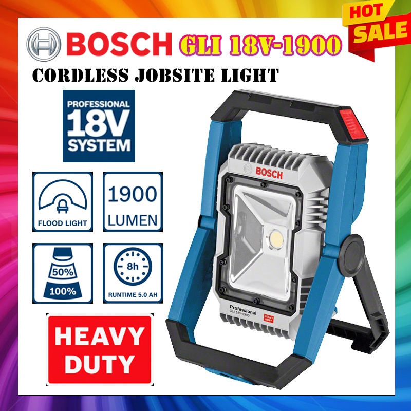 BOSCH GLI 18V-1900 PROFESSIONAL CORDLESS JOBSITE LIGHT GLI18V-900 ...