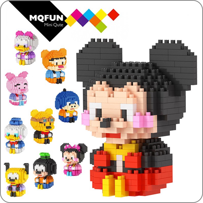 BOYU cartoon mini Block Sitting Mickey Minnie Mouse Donald duck Daisy ...