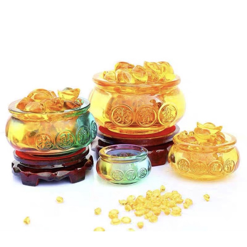 🇸🇬Local Stock Lucky Fengshui Liuli 琉璃 fortune treasure bowl ingot yuan ...