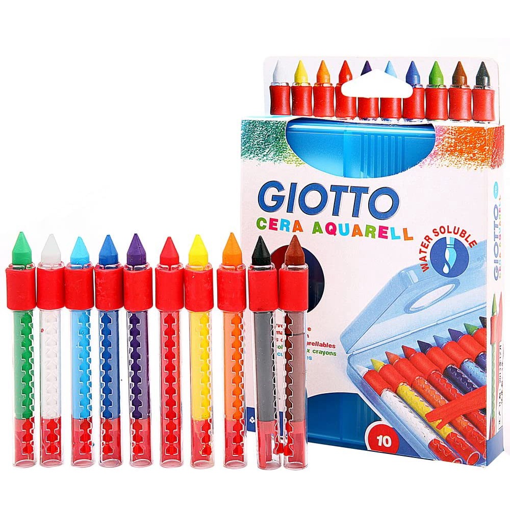 Giotto Water Soluble Wax Crayons - Cera Aquarell 10 assorted colour ...
