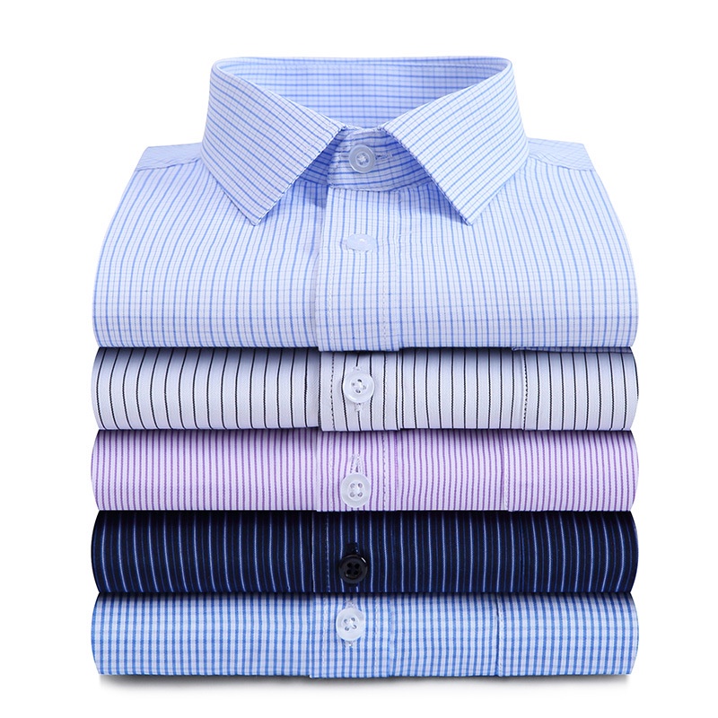 Smart Casual Striped Cotton Long Sleeve Slim Fit Working Office Social ...