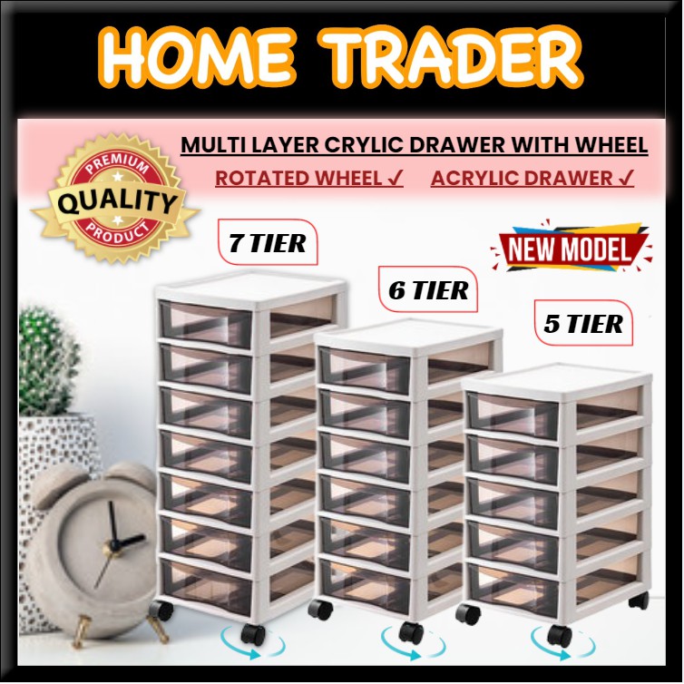 MULTI LAYER A4 DRAWER WITH WHEEL 】 9022 SERIES 5 TIER / 6 TIER / 7 TIER ...