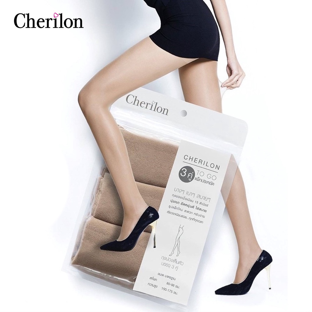 Cherilon To Go (1 Pack = 3 Pairs) Full Stockings Smooth Thin Light Soft Comfortable Wear NSA ...