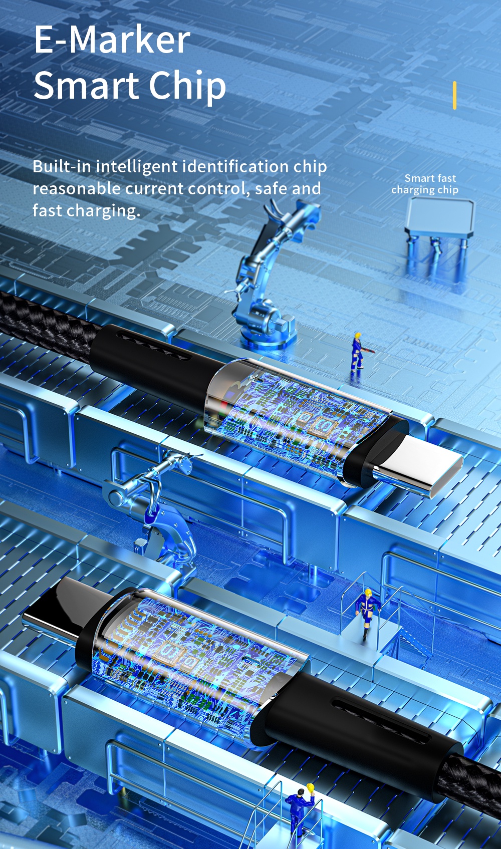 Essager PD 100w/60W 5A type c to type c cable supports FCP, AFC, QC4.0 ...