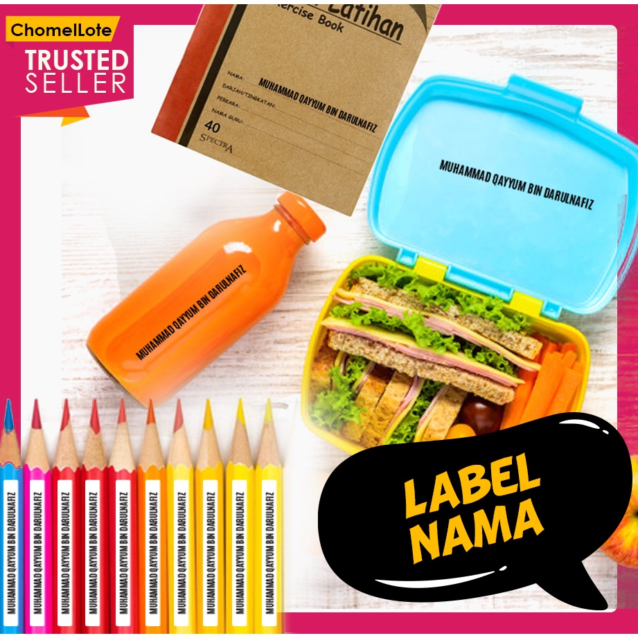 85Pcs Sticker Nama, Name Sticker, Nama Sticker, Name Sticker Waterproof ...
