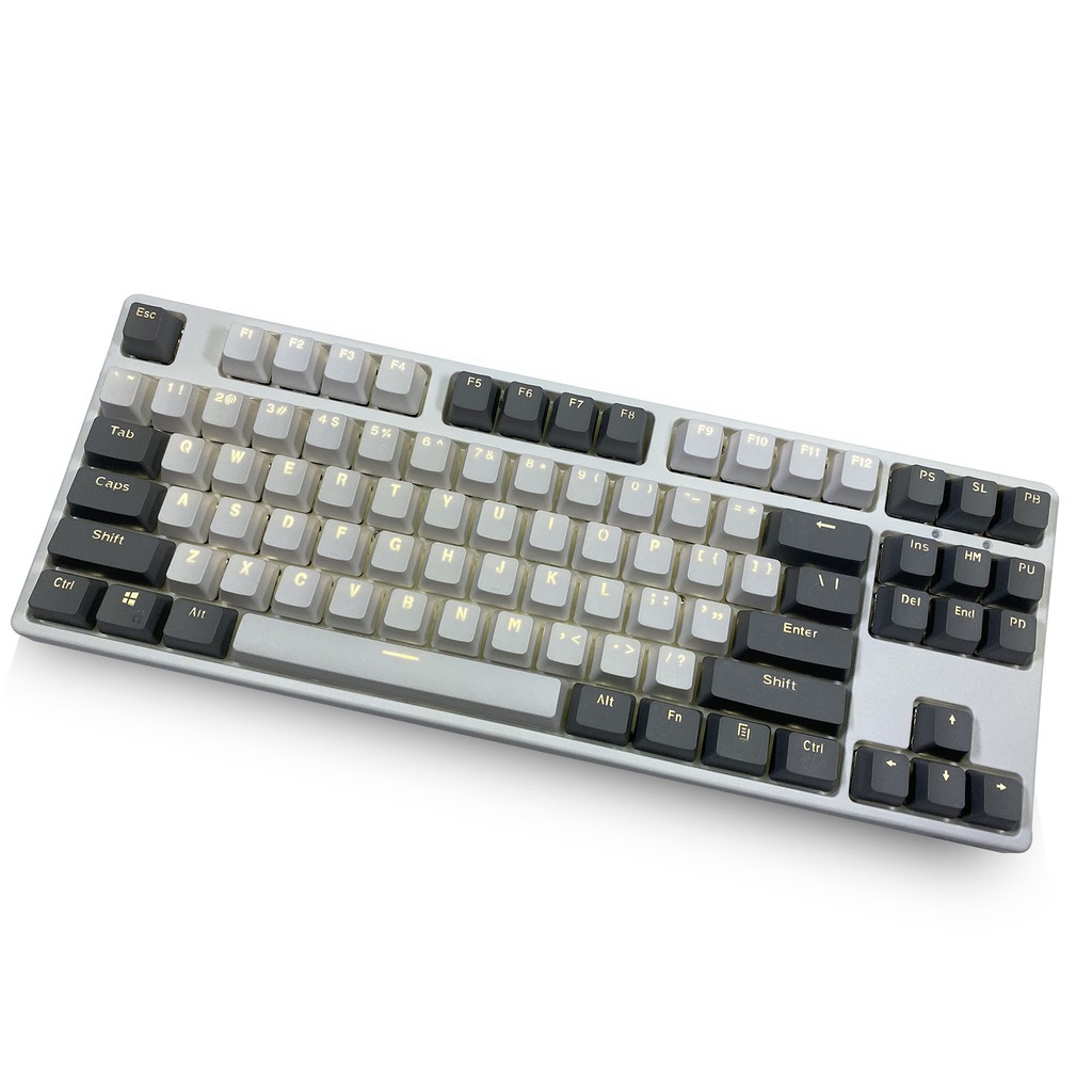 Greyish white Keycaps, 87 PBT Keys Keycaps Mechanical Keyboard Keycaps ...