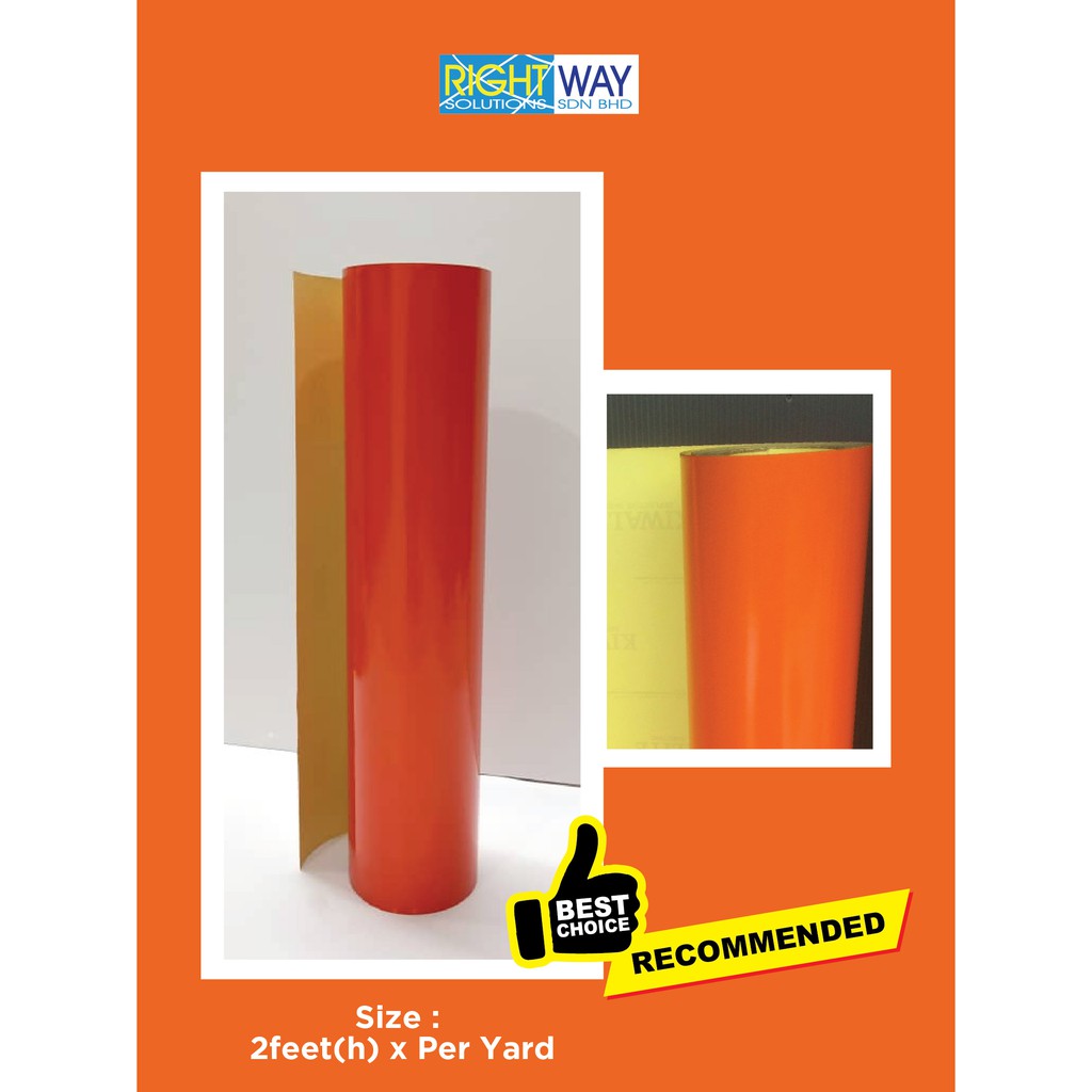 REFLECTIVE | STICKER | COLOUR ORANGE (SIZE - 2 feet(high) x per yard ...