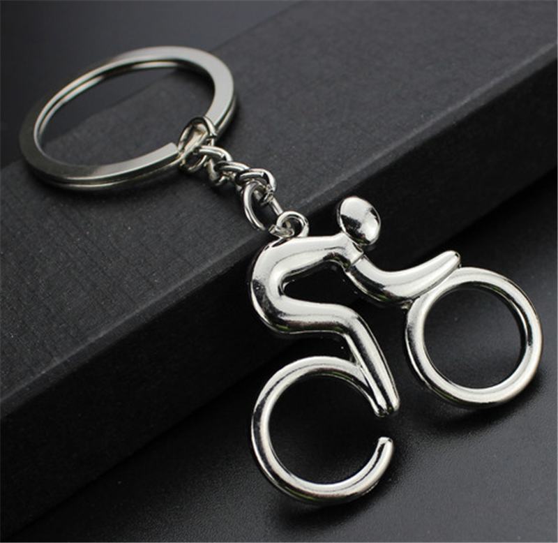 Metal Sporty Man Road Bicycle Figure Keychain Keyring Trinket Souvenirs ...