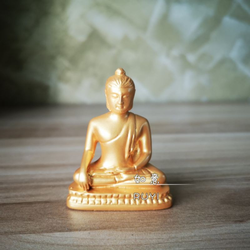 Buddha Statue Figurine Theravada Car Dashboard Decor Gold Colour ...