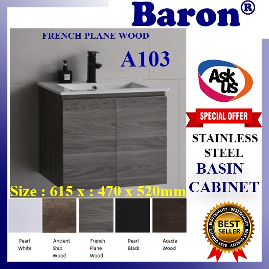 Baron A103 / A103-ST stainless steel basin cabinet | multi color ...