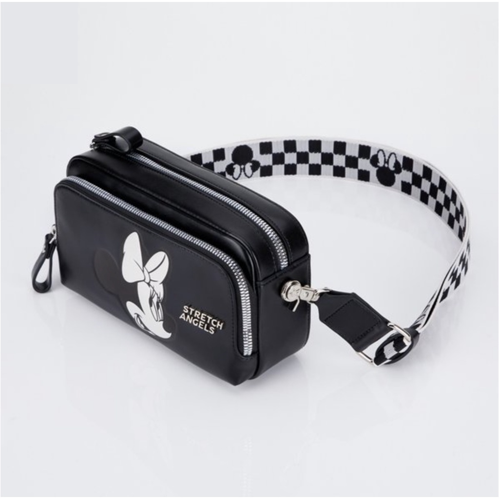 [STRETCH ANGELS] Mini Mouse Panini Bag Black Cross Bag Shoulder Bag ...