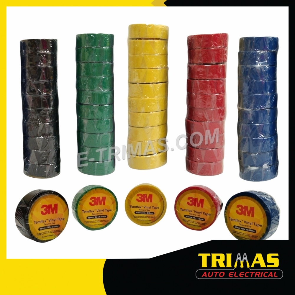 3M Temflex PVC Insulation Electrical Wiring Wire Wrap Balut Wayar Lampu ...