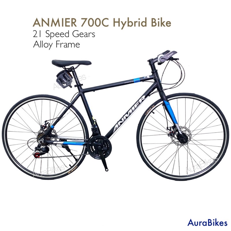 Anmier Hybrid Bike City Road Bicycle 21 Speed Aluminium Alloy Frame ...