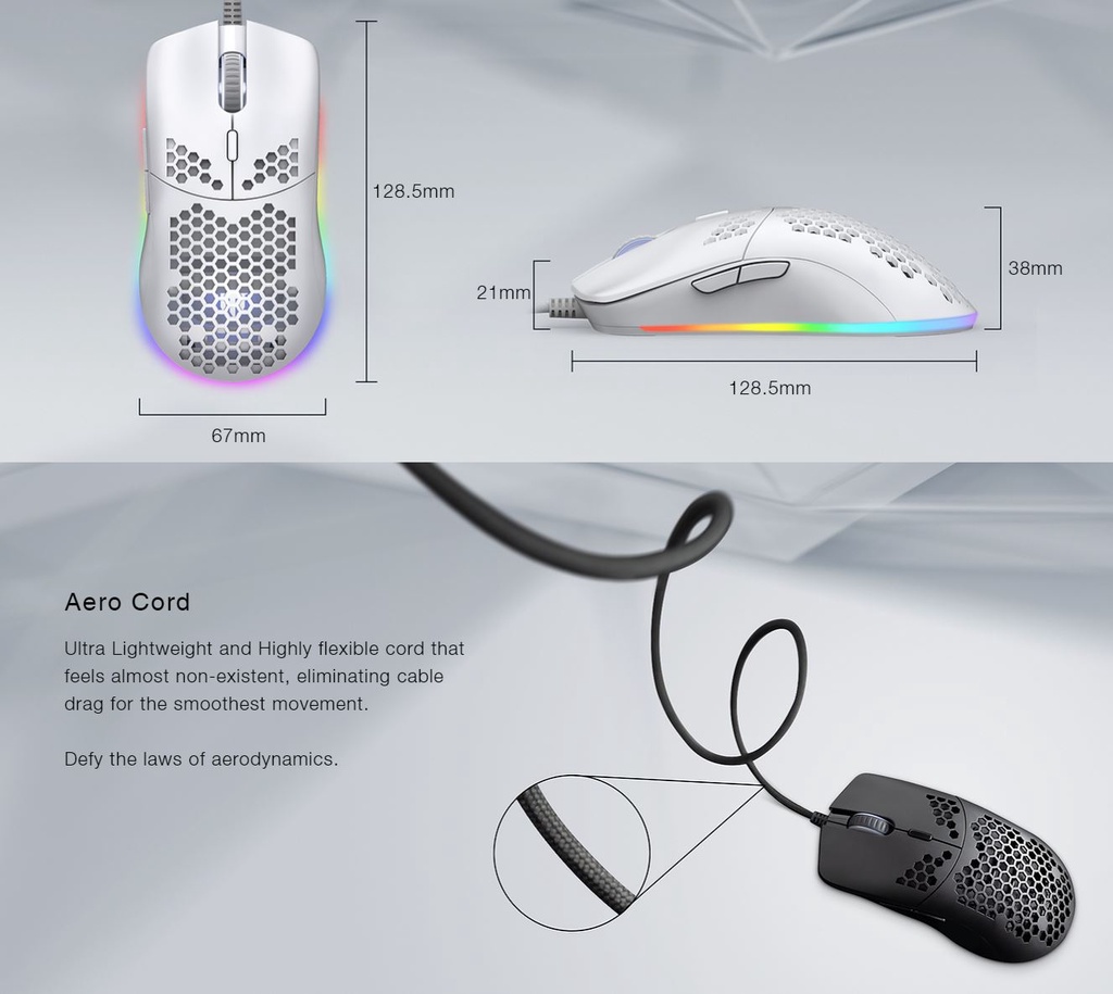 Tecware Mouse EXO Lite+ , 12K DPI RGB Gaming Mouse Black/White (1 YEAR ...