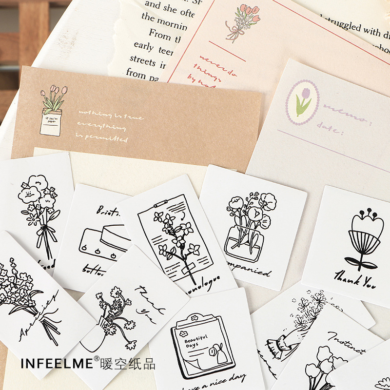 Flower Design Sticky Notes Set For Make Notes Leaving Message Sticker ...