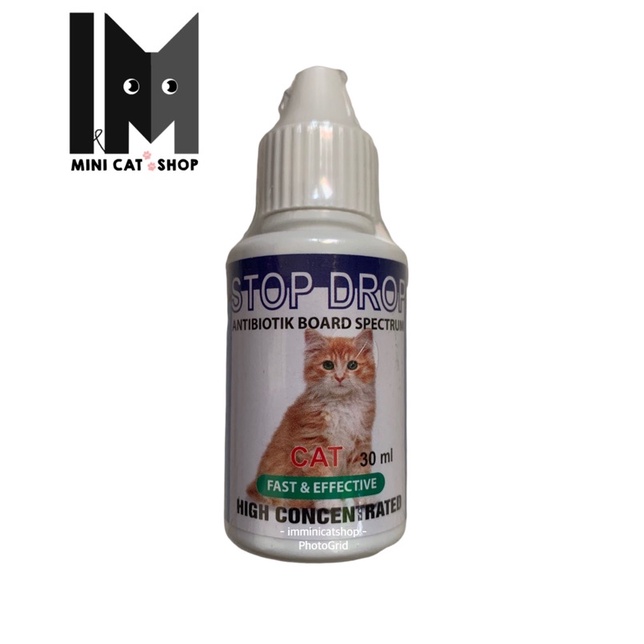 Stop DROP Antibiotics for Cats 30ml (treats Fever, Heartburn, Flu and ...