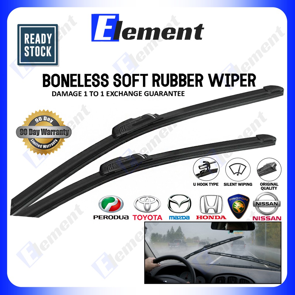 Car Wiper Soft Rubber Wipers Blade Boneless Alza Myvi Axia Wira Saga ...
