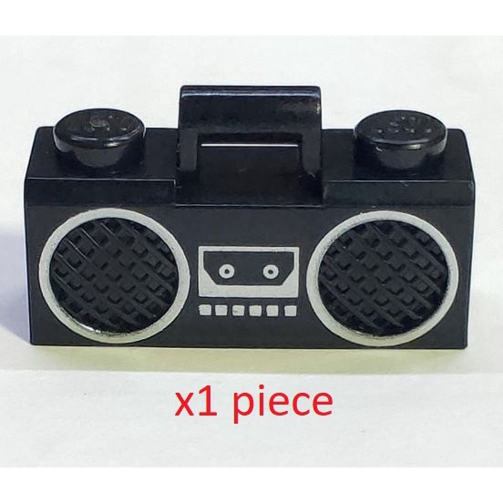 [Sim Brick] Lego minifigure utensil black radio boom box silver ...