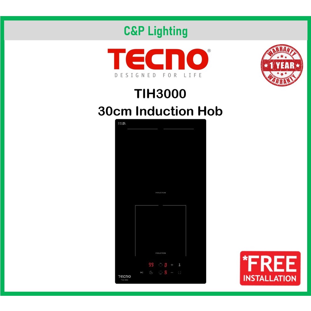 Tecno 30cm Built-in Domino Induction Cooker Hob TIH3000 | Shopee Singapore