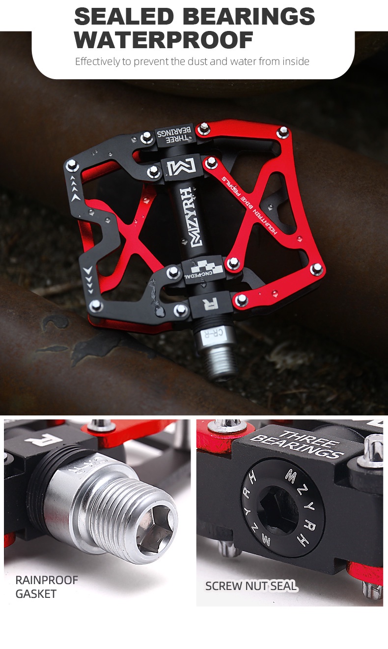 Mzyrh Y06 Bike Pedals Ultralight Aluminium Alloy 3 Bearings Waterproof ...