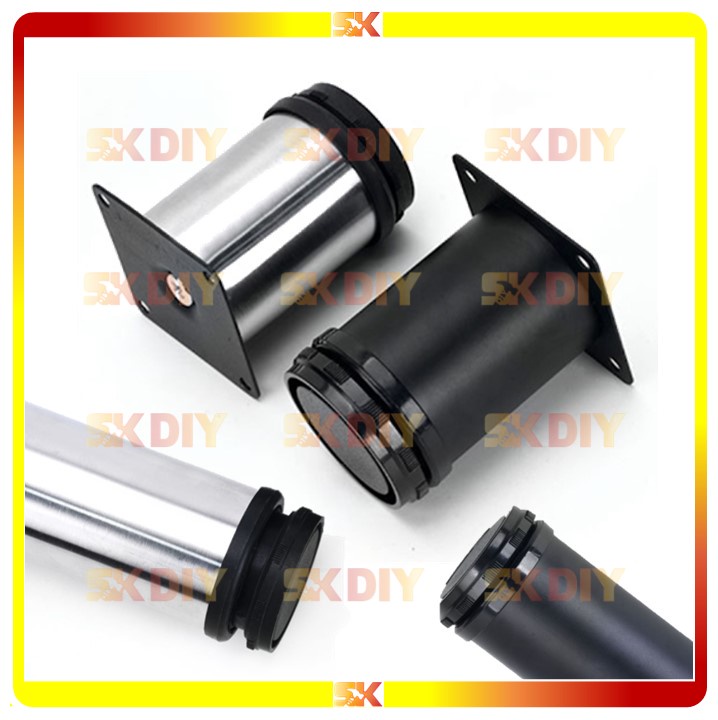 Modern BLACK & SILVER Stainless Steel Leg Furniture Cabinet Closet Feet ...
