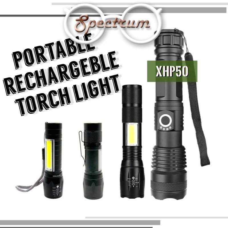 CLIP/STRAP/X51005/P50 3 Mode Rechargeable Waterproof LED Torch Light XPE COB USB Charge Bright ...