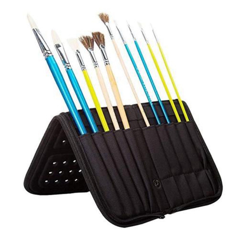 Artist Paint Brush Holder Zippered Brush Case for Oil Acrylic ...