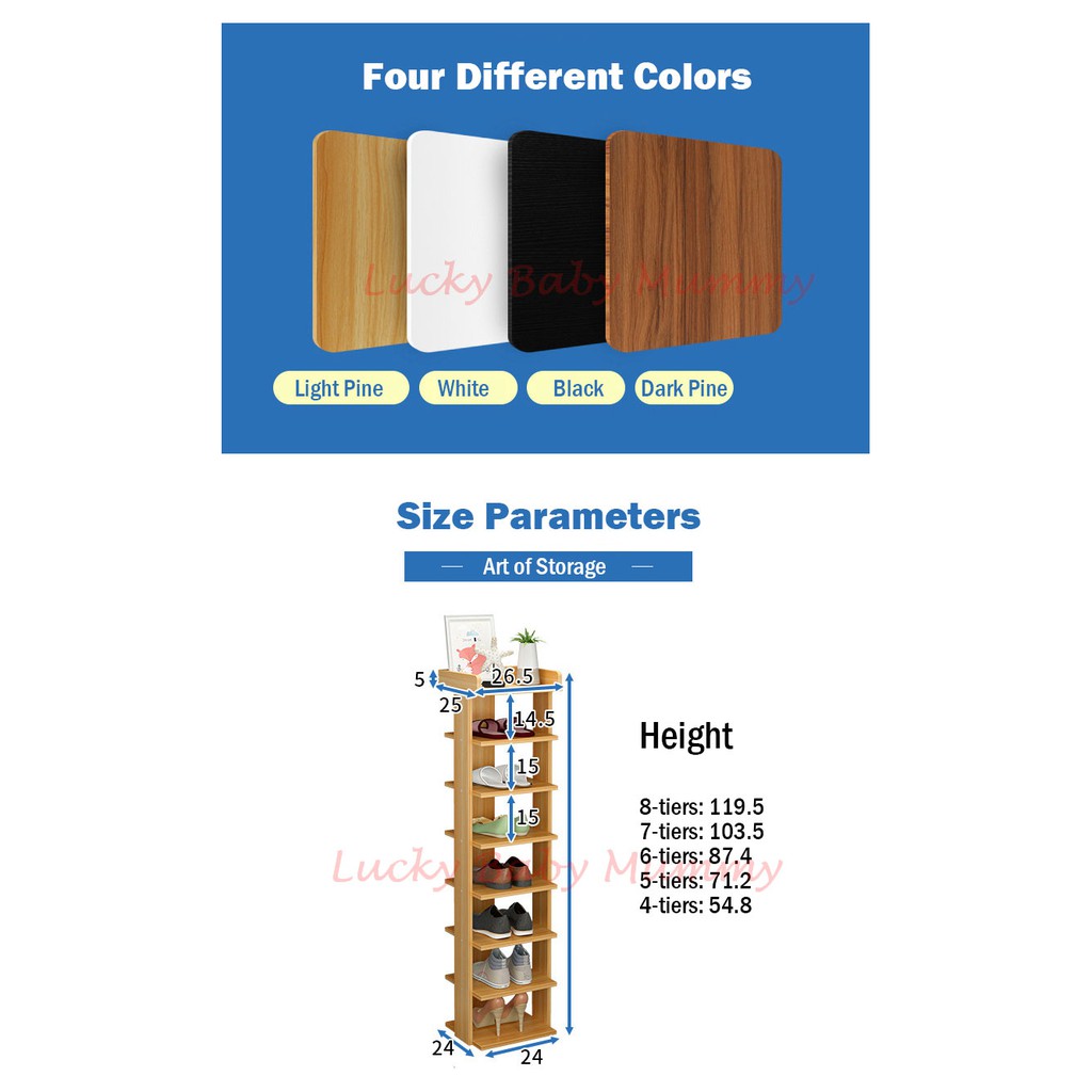 D168 Doorway Single Shoe Rack Wooden Shoe Shelf/ 6/7/8 Tier Shoe Rack ...