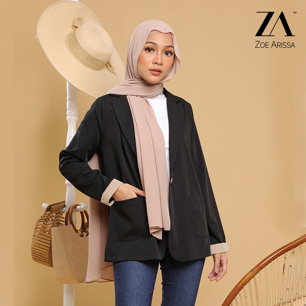 ZOE ARISSA BLAZER MUSLIMAH WOMEN BLAZER Korean Style Casual Jacket ...